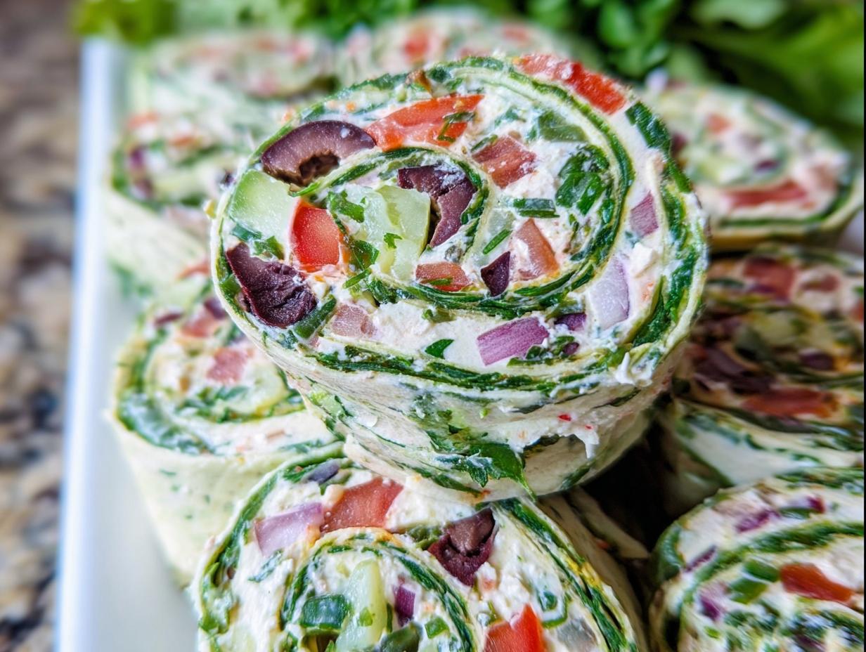 Greek Salad Pinwheels: 15-Minute Jaw-Dropping Appetizer - Slam Recipes