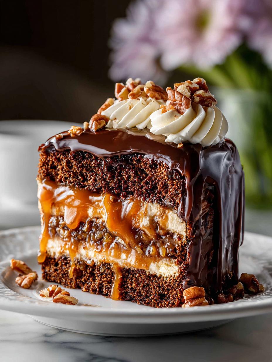 Decadent Turtle Cake: 7 Layers of Delight - Slam Recipes
